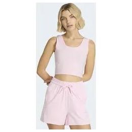 Tanktop Adidas SPORTSWEAR "ESSENTIALS SMALL LOGO COTTON LIFESTYLE", Damen, Gr. M, clear pink, Obermaterial: 93% Baumwolle, 7% Elasthan, Rundhals, Tops Tanktop, schmale Passform, leichtes und luftiges Design