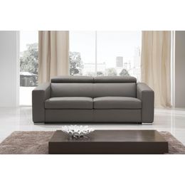 Schlafsofa Egoitaliano "Cabiria, Design und super Sitz- und Liegekomfort", schwarz, B:226cm H:97cm T:103cm, Leder &raquo;BULL&laquo; (echtes Rindsleder). Geschliffenes, pigmentiertes und behandeltes Rindsleder mit einer Dicke von 1, 3-1, 5 mm. Dieses Leder zeigt eine ziemlich weiche Hand mit einem halb undurchsichtigen Aussehen. Es handelt sich um ein gesch&uuml;tztes Leder. Eine leichte Deckschicht sch&uuml;tzt sie vo