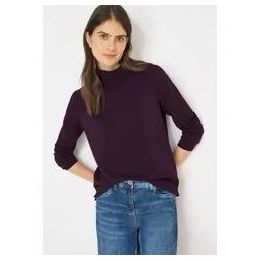 Stehkragenpullover Cecil, Damen, Gr. M (40), eggplant rot, Strick, Obermaterial: 47% Modal, 45% Polyester, 8% Elasthan, unifarben, l&auml;ssig geschnitten h&uuml;ftbedeckend, Rundhals, B&uuml;ndchen, Pullover Stehkragenpullover, mit gro&szlig;em Kragen