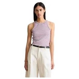 Marc O'Polo T-Shirt MARC O'POLO DENIM "aus reinem Organic Cotton", Damen, Gr. XXL, wei&szlig;, Obermaterial: 95% Baumwolle, 5% Elasthan, gestreift, slim fit, Rundhals, Shirts T-Shirt