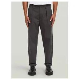 G-Star Raw Chinohose G-STAR "Pleated Chino Relaxed Tapered", Herren, Gr. 35, L&auml;nge 32, india ink, ganache hb, Obermaterial: 98% Baumwolle, 2% Elasthan, Hosen Chinohose