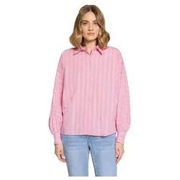 Schlupfbluse Cartoon "Damen mit Streifen", Damen, Gr. 42, ros&eacute;, pink, Obermaterial: 82% Baumwolle, 18% Polyamid, oversize normal, Blusen Schlupfbluse