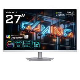 Gigabyte OLED-Monitor "MO27Q2A ICE", Energieeffizienz: F (A-G), wei&szlig;, Monitore, dreh-, neig-, schwenk-, h&ouml;henverstellbar, Lautsprecher