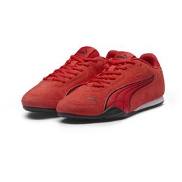 Sneaker Puma "Puma Catch Sneakers Erwachsene", Damen, Gr. 37,5, rot schwarz, Obermaterial: Textil, Kuhleder, Synthetik. Futter: Textil. Innensohle: Textil. Laufsohle: Gummi, Schuhe Sneaker