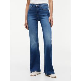 Bootcut-Jeans Tommy Hilfiger "FLARE KATY RW", Damen, Gr. 33, L&auml;nge 30, katy mid, Denim/Jeans, Obermaterial: 78% Baumwolle, 12% Lyocell, 7% Elastomultiester, 3% Elasthan, unifarben, lang, Jeans, Baumwollmischung, Stretch, in ausgestellter Form
