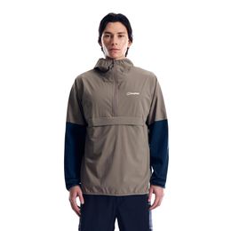 Funktionsjacke Berghaus "M WANDERMOOR WIND SMOCK.", Herren, Gr. XL, volcanic ash, Obermaterial: 85% Polyamid, 15% Elasthan. Futter: 100% Polyester, Jacken Funktionsjacke, sportlicher Stil, leichtes Design