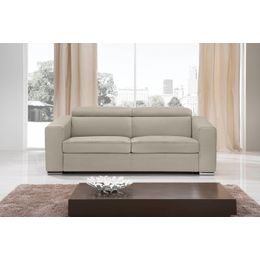 Schlafsofa Egoitaliano "Cabiria, Design und super Sitz- und Liegekomfort", grau (opal grau), B:226cm H:97cm T:103cm, Luxus-Micofaser Lederoptik (100% Polyester) ist ein neues technisches Gewebe mit einem visuellen und taktilen Aspekt, der dem Nubuk sehr nahe kommt, mit innovativen Eigenschaften. Seine au&szlig;erordentliche Weichheit kommt von einem exklusiven Produktionsprozess, der Unreinheiten und Un