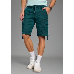 Cargoshorts Kangaroos, Herren, Gr. 30, N-Gr, petrol, Web, Obermaterial: 100% Baumwolle, regular fit kniefrei, Hosen, gerade geschnitten, mit Bindeband am Beinabschluss und Bund