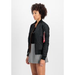 Bomberjacke Alpha Industries "MA-1 VF Vintage Fit 59 W", Damen, Gr. S, schwarz, Obermaterial: 100% Nylon; Futter: 100% Nylon; F&uuml;llung: 100% Polyester, Jacken Bomberjacke