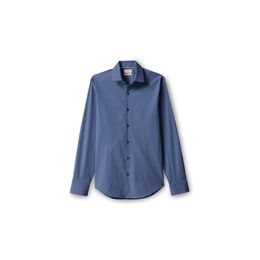 Businesshemd Calvin Klein "SLIM ESSENTIALS POPLIN STR SLD", Herren, Gr. 40, N-Gr, medium blau, Web, Obermaterial: 97% Baumwolle, 3% Elasthan, slim fit normal, Rundhals, 1-Knopf-Manschette, Hemden, Hemdkragen, slim fit