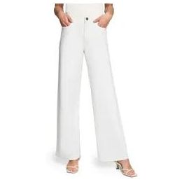 Bequeme Jeans Zero "Damen fit Jeans mit weitem Bein Style Witney", Damen, Gr. 42, Normalgr&ouml;&szlig;en, cream denim, Obermaterial: 71% Baumwolle, 3% Elasthan, 26% Polyester, Jeans