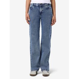 Weite Jeans Noisy may "NMYOLANDA NW WIDE JEANS AZ358MB FWD NOOS", Damen, Gr. 28, L&auml;nge 30, blau (medium blau denim), Denim/Jeans, Obermaterial: 99% Baumwolle, 1% Elasthan, unifarben, Jeans