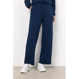 Jogger Pants soyaconcept "SC-BANU 33", Damen, Gr. XXL, N-Gr, blau (navy), Sweatware, Obermaterial: 48% Modal, 48% Polyester, 4% Elasthan, unifarben, gerade kn&ouml;chellang, Hosen, mit geradem Bein