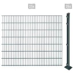 Doppelstabmattenzaun Arvotec "EASY 143 zum Aufschrauben", grau (anthrazit), H:143cm, Kunststoff, Stahl, Zaunelemente, Zaunh&ouml;he 143 cm, Zaunl&auml;nge 2 - 60 m