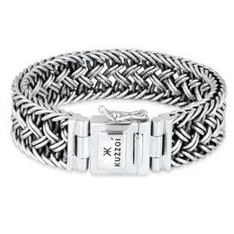 Armband Kuzzoi "Herren Maskulin 925 Sterling Silber Oberfl&auml;che oxidiert" Gr. 21, silber, Armb&auml;nder, Herren, 21cm, ohne Stein, Silber 925 (Sterlingsilber), Armband