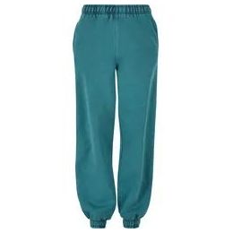 Jogginghose Urban Classics "Urban Classics Damen Ladies High Waist Stone Washed Sweat Pants", Damen, Gr. 3XL, US-Gr&ouml;&szlig;en, watergr&uuml;n, 70% Baumwolle, 30% Polyester, unifarben, loose fit, Hosen Jogginghose