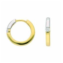 Adelia&acute;s Paar Creolen ADELIA ́S "Creolen Ohrringe 333 Gold ( 8K ) mit Zirkonia &ndash; Goldohrringe", silber, Ohrringe, Damen, Damen, Gold, Goldohrringe