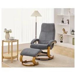 Relaxsessel Home Affaire "mit Hocker PARIS neu: Cord - OTTO. Verl&auml;ssliche Qualit&auml;t.", anthrazit, B:67cm H:103cm T:85cm, 100% Polyester, Sessel, Relaxsessel, manuelle Relaxfunktion mit Drehfunktion, neu: Cord-Bezug