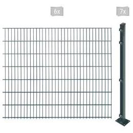 Doppelstabmattenzaun Arvotec "EASY 143 zum Aufschrauben", grau (anthrazit), H:143cm, Kunststoff, Stahl, Zaunelemente, Zaunh&ouml;he 143 cm, Zaunl&auml;nge 2 - 60 m