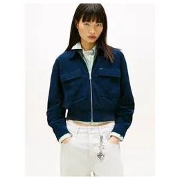 Tommy Hilfiger Blouson TOMMY JEANS "TJW CORD COACH JACKET IM", Damen, Gr. XS (34), schwarz night navy, Web, Obermaterial: 100% Polyester, unifarben, Rippb&uuml;ndchen, Jacken Blouson