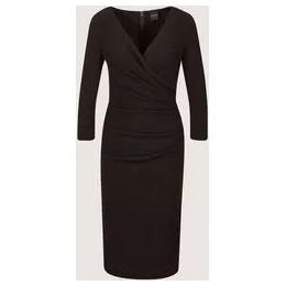 Madeleine Mode Etuikleid MADELEINE "Etuikleid Stretchkleid in Wickeloptik", Damen, Gr. 46, N-Gr, schwarz, Obermaterial: 74% Polyester PES. 20% metallisierte Fasern MTF. 6% Elasthan EL., Modern, figurbetont, V-Ausschnitt, Kleider Etuikleid, Wickeloptik