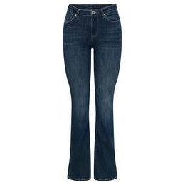 Bootcut-Jeans Only "ONLPOWER MID WAIST PUSH UP FLARED DNM", Damen, Gr. XL, L&auml;nge 30, dunkelblau denim, Denim/Jeans, Obermaterial: 92% Baumwolle, 6% Polyester, 2% Elasthan, unifarben, ausgestellt lang, Jeans, elastischer Denim