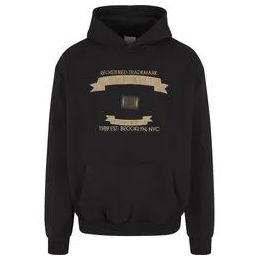 Kapuzensweatshirt Karl Kani "Karl Kani Herren KM241-006-1 Karl Kani Metal Plate Os Hoodie", Herren, Gr. XS, schwarz, 60% Baumwolle, 40% Polyester, bedruckt, Sweatshirts