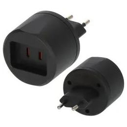 Fa.Brennenstuhl BRENNENSTUHL Adapter "Reisestecker USA - Euro mit 2,5 A Sicherung", schwarz, B:5,5cm H:7,6cm T:5,5cm &Oslash;:5,5mm, Adapter