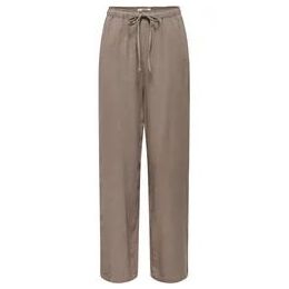 Schlupfhose Only "ONLSIESTA MW PULL-UP LINEN BL PNT NOOS", Damen, Gr. XL, L&auml;nge 32, walnut, Web, Obermaterial: 80% Viskose, 20% Leinen, unifarben, straight fit normal, Hosen Schlupfhose, Viskosemischung