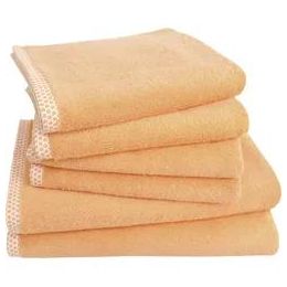 Handtuch Set Dyckhoff "Pure Natural Uni", orange, 6, Frottier, Frottier, Obermaterial: 100% Baumwolle, Handtuch-Sets, BIO Baumwolle, GOTS