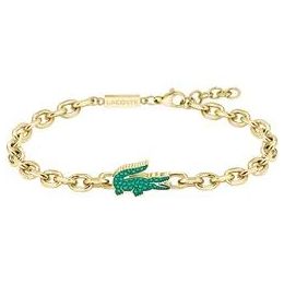Armband Lacoste "ARTHOR", gelbgoldfarben, gr&uuml;n, gr&uuml;n, Armb&auml;nder, Damen, 20cm, Edelstahl, Armband, mit Glasstein - Emaille