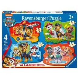 Konturenpuzzle Ravensburger "Paw Patrol, Helden mit Fell", bunt, Puzzles, KinderB:35cm H:25cm, Pappe, Motiv, Made in Europe, B:35cm H:25cm