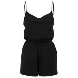Jumpsuit Urban Classics "Urban Classics Damen Ladies Short Spaghetti Jumpsuit", Damen, Gr. 4XL, US-Gr&ouml;&szlig;en, schwarz, 95% Baumwolle, 5% Elasthan, unifarben, loose fit, Overalls Jumpsuit