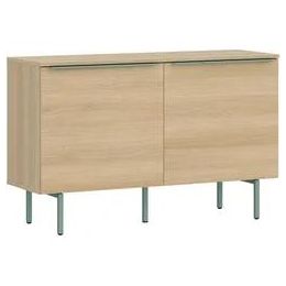 Kommode Tom Tailor HOME, light oak, B:110cm H:72cm T:42cm, Holzwerkstoff, Melamin, Spanplatte, Sideboards, Kommode, Sideboard mit 2 T&uuml;ren, Softclose,viel Stauraum mit Farbkick