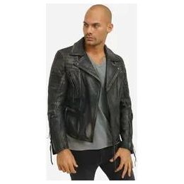 Lederjacke Trueprodigy "Bryan mit Waschung und Rei&szlig;verschl&uuml;ssen", Herren, Gr. XL, schwarz, Obermaterial: 100% Ziegenleder goatskin., slim fit, Jacken