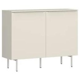 Kommode Tom Tailor HOME, light taupe, B:110cm H:89cm T:42cm, Holzwerkstoff, Melamin, Spanplatte, Sideboards, Kommode, Sideboard mit 2 T&uuml;ren, Softclose,viel Stauraum mit Farbkick