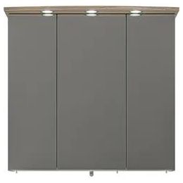 Spiegelschrank SAPHIR "mit 3 LED-Strahler und 6 Einlegeb&ouml;den", sanremo eiche terra quer nachbildung, B:75cm H:72cm T:20cm, Holzwerkstoff, Schr&auml;nke, Spiegelschrank