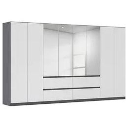Dreht&uuml;renschrank Rauch "Schrank Garderobe MAINZ Breiten 91/136/181/226/271/315/360, H&ouml;he 210cm", graumetallic, alpinwei&szlig;, B:360cm H:210cm T:54cm, Holzwerkstoff, Schr&auml;nke, Dreht&uuml;renschrank, grifflose Front, Au&szlig;ent&uuml;ren mit Push-to-Open Funktion MADE IN GERMANY