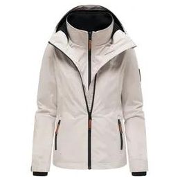 Outdoorjacke Marikoo "Erdbeere", Damen, Gr. S (36), bone, Oberstoff: 100% Polyester, Futter: 100% Polyester, Wattierung: 100% Polyester, &Auml;rmelfutter: 100% Polyester, tailliert h&uuml;ftbedeckend, &Auml;rmel ohne &Auml;rmelschlitz Rippstrickb&uuml;ndchen kontrastfarben, Jacken Outdoorjacke, sportliche Funktionsjacke mit Kapuze