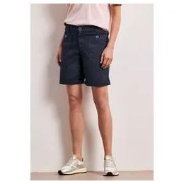 Shorts Street One, Damen, Gr. 44, shadowed navy, Web, 98% Baumwolle, 2% Elasthan, unifarben, comfort fit kurz, Hosen Shorts, mit Elastikbund