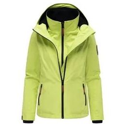 Outdoorjacke Marikoo "Erdbeere", Damen, Gr. L (40), lime, Oberstoff: 100% Polyester, Futter: 100% Polyester, Wattierung: 100% Polyester, &Auml;rmelfutter: 100% Polyester, tailliert h&uuml;ftbedeckend, &Auml;rmel ohne &Auml;rmelschlitz Rippstrickb&uuml;ndchen kontrastfarben, Jacken Outdoorjacke, sportliche Funktionsjacke mit Kapuze
