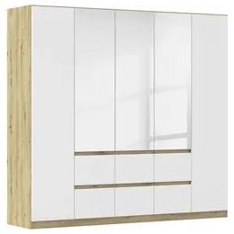 Dreht&uuml;renschrank Rauch "Schrank Garderobe MAINZ Breiten 91/136/181/226/271/315/360, H&ouml;he 210cm", eiche artisan, alpinwei&szlig;, B:226cm H:210cm T:54cm, Holzwerkstoff, Schr&auml;nke, Dreht&uuml;renschrank, grifflose Front, Au&szlig;ent&uuml;ren mit Push-to-Open Funktion MADE IN GERMANY