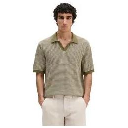 Marc O'Polo Poloshirt MARC O'POLO "aus Bio-Baumwolle und Leinen", Herren, Gr. M, fresh seaweed, Obermaterial: 87% Baumwolle, 13% Leinen, gestreift, regular fit, Rippb&uuml;ndchen, Shirts