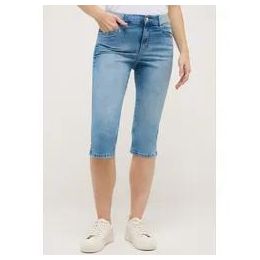 Caprijeans Angels "ANACAPRI SPORTY", Damen, Gr. 46, N-Gr, heaven blau random used, Denim/Jeans, Obermaterial: 89% Baumwolle, 8% Polyester, 3% Elasthan, slim fit 3/4-L&auml;nge, Jeans, mit Dehnbund