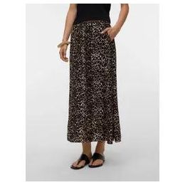 V&eacute;ro Moda Maxirock VERO MODA "VMEASY JOY MAXI SLIT SKIRT WVN GA", Damen, Gr. S, schwarz aop:dawn, Web, Obermaterial: 100% Viskose, bedruckt, wadenlang, R&ouml;cke Maxirock, Viskose, elastisches B&uuml;ndchen