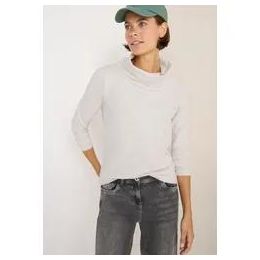 3/4-Arm-Shirt Cecil, Damen, Gr. S (38), light greige, Jersey, Obermaterial: 63% Modal, 35% Baumwolle, 2% Elasthan, unifarben, l&auml;ssig geschnitten, Rundhals, Shirts 3/4-Arm-Shirt, mit gro&szlig;em Kragen