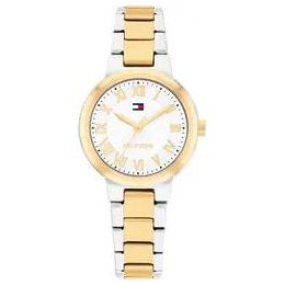 Quarzuhr Tommy Hilfiger "Becca", silberfarben, goldfarben, Armbanduhren, Damen, Quarzuhr, Armbanduhr, Damenuhr, Edelstahlarmband, analog