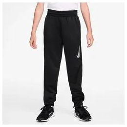 Sporthose Nike "B NK MULTI KNIT PANT HBR", M&auml;dchen, Gr. M (140/146), N-Gr, schwarz, wei&szlig;, Obermaterial: 100% Polyester, Hosen Sporthose, f&uuml;r Kinder, sportlicher Stil, schnell trocknend, leichtes Material