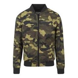 Allwetterjacke Urban Classics "Urban Classics Herren Light Camo Bomber Jacket", Herren, Gr. M, woodcamo, 100% Polyester, mehrfarbig, normal, Rundhals, Jacken