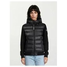 Steppjacke Trueprodigy "Atos F &Uuml;bergangsjacke mit Kapuze", Damen, Gr. XS, schwarz, Obermaterial: 80% Baumwolle CO. 14% Polyester PES. 5% Elasthan EL., Jacken Steppjacke